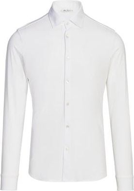 Stefan Brandt Chemise droite &agrave; manches longues en coton