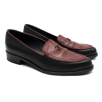 Chanel Two Tone Mocassin Loafer Size 36.5