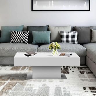 ML Design ML-Design Couchtisch mit 2 Stauf&auml;chern unter Schiebeplatte, Wei&szlig;, 110 x 60 x 40 cm, Moderne Wohnzimmertisch mit 2 Staur&auml;ume, Beistelltisch mit Truhefu