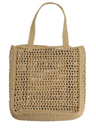 Casablanca Womens Tote Bag With Logo Beige Viscose Handbags Hand