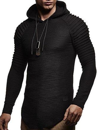 LEIF NELSON Sweat &agrave; capuche pour homme - Noir - Medium