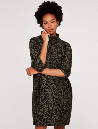 Apricot Minikleid Mini-Cocoon mit Zebra-Print