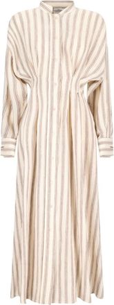 Max Mara Femme, Robes, Multicolore, Taille: 34 FR Robe en Lin Ray&eacute;e