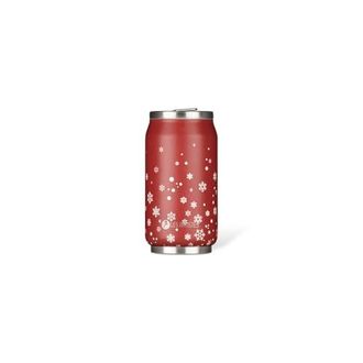 Les Artistes Paris A-4357, Canette isotherme, Thermos 280 ml, Gourde isotherme sans BPA, Réutilisable, Bec verseur rabattable avec paille, Acier Inoxydable, Design Xmas