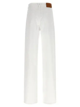 Versace Womens White Cotton Straight-Leg Jeans Clothing