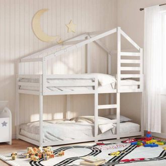 vidaXL Vidaxl - Lit superpos&eacute; sans matelas blanc 90x190 cm bois de pin massif