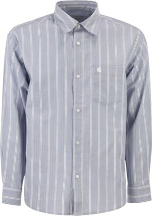 Carhartt Work in Progress Homme, Chemises, Bleu, Taille: M Beale Striped Cotton Shirt