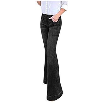 Generic Jean large pour femme - Taille haute - Coupe ajustée - Pantalon en denim extensible - Pantalon long décontracté - Tendance - Jambe droite - Doux et co