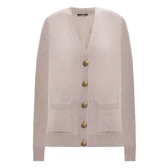 Balmain Femme, Pulls, Beige, Taille: 38 FR Gilet Court Classique en Beige