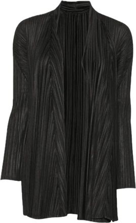 Issey Miyake Pleats Please Cardigan - Femme - Pulls - Noir - Taille: 46 FR
