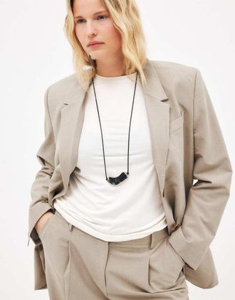 NA-KD Blazer oversize - Sable-Neutral
