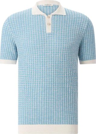 Phil Petter Homme, Tops, Bleu, Taille: M Polo Tricot Double Face