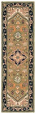 Safavieh Traditionell Teppich für Wohnzimmer, Esszimmer, Schlafzimmer - Heritage Collection, Kurzer Flor, Silber und Elfenbein, 183 X 183 cm