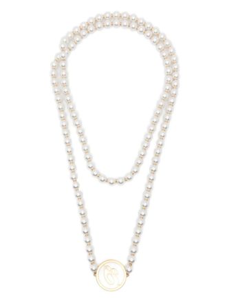 Blumarine collier &agrave; perles artificielles - Or
