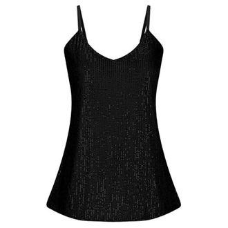 Generic Costume de f&ecirc;te 2026 - Caraco &eacute;tincelant pour les trajets quotidiens - D&eacute;bardeur confortable et ample sans manches avec ornements &agrave; paillettes - V&ecirc;tem