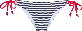 s.Oliver Bikini-Hose S.OLIVER Elain, Damen, Gr. 34, N-Gr, schwarz-wei&szlig; (marine, wei&szlig;), Recycling-Polyamid, geringelt, Badehosen Bikini-Hose, mit kontrastfarbig