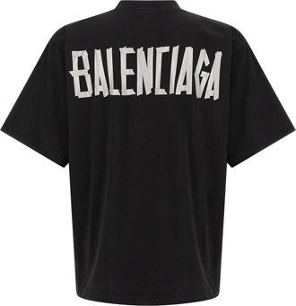 Balenciaga BB Logo Glitter Tape T-Shirt - Black