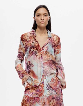 Desigual Chemise &agrave; imprim&eacute; cachemire - Multicolore-Rose