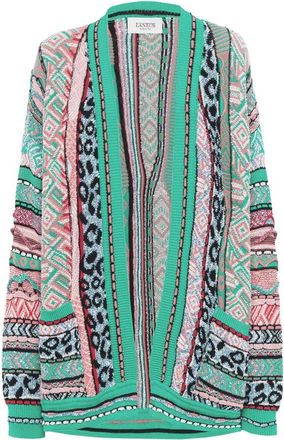 Laneus Femme, Pulls, Multicolore, Taille: 34 FR Cardigan &agrave; motif col en V