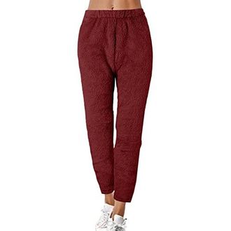 Generic Legging dhiver &eacute;pais en polaire &eacute;lastique thermique pour femme, bordeaux, L