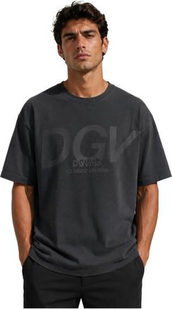 Dolce & Gabbana Homme, Tops, Noir, Taille: L T-shirt en coton avec imprim&eacute; sur le devant