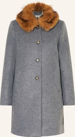 BA&SH Ba&Sh Wollmantel Talling Mit Kunstfell grau