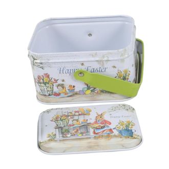 Cabilock Osterhase Metall Wei&szlig;blech Vorratsdose Mit Henkel Gro&szlig;e Keksdose F&uuml;r S&uuml;&szlig;igkeiten Geschenkbox Dekorative Pralinen Geschenkbox F&uuml;r Ostern