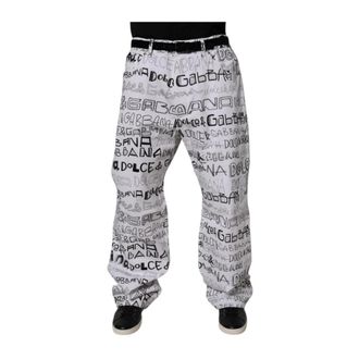 Dolce & Gabbana Graffiti Print Hose - - Trousers - Herren - Wei&szlig; - 3XL