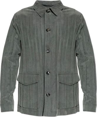 Giorgio Armani Homme, Vestes, Gris, Taille: L Veste L&eacute;g&egrave;re &agrave; Effet Froiss&eacute;