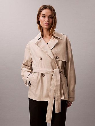 Calvin Klein Trench-coat mi-long en m&eacute;lange de coton
