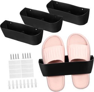 Cabilock Schuhhalter Wand für Camper 4 Stück Schuhaufbewahrungs Organizer mit Selbstklebenden Aufhängehalterungen Minimalistisches Modernes Design für Flur und