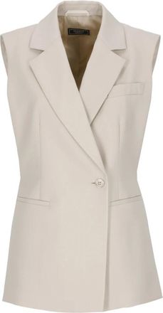 PESERICO Femme, Vestes, Beige, Taille: 38 FR Pure Wool Twill Vest