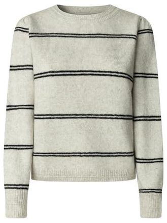 Pepe Jeans London Carmela Stripe Tricot, Beige (Blanc &eacute;cru), M Femme