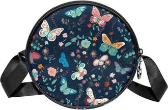 Generic Sac &agrave; bandouli&egrave;re rond pour femme, petit sac &agrave; bandouli&egrave;re color&eacute; avec fermeture &eacute;clair, bretelles r&eacute;glables, sac &agrave; main rond d&eacute;contract&eacute; pour femmes 