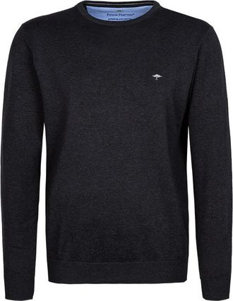Fynch-Hatton Fynch-Hatton Herren Pullover grau Baumwolle unifarben