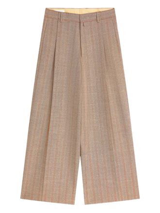 Dries Van Noten pantalon en laine à coupe ample - Marron