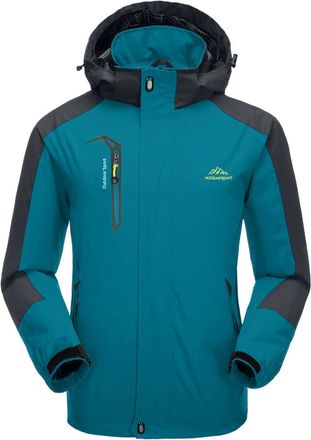 KEFITEVD Softshell Jacke Herren Wasserdicht Funktionsjacke Winddicht Outdoorjacke mit Zipper-Taschen Trekkingjacke Herbst Winter Leicht Blouson Männer Seeblau 