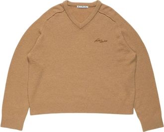 Acne Studios Pull col en V en poil de chameau - Homme - Pulls - Beige - Taille: XL