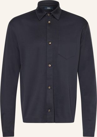Herno Herno Strickhemd Comfort Fit blau