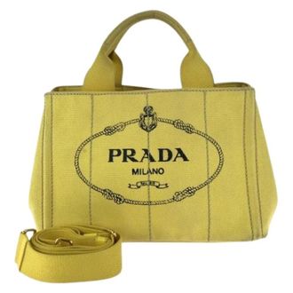 Prada Pre-owned Canapa Canvas 2way Tote Bag - Femme - Pre-owned - Jaune - Taille: ONE Size