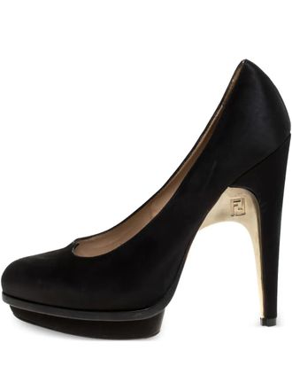 Fendi escarpins en cuir à talon 145 mm - Noir