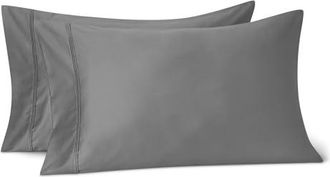 Amazon Basics Deluxe Kissenbezug, 100% Baumwolle Satin 400TC, Superweich, 50 x 80 cm, Dunkelgrau