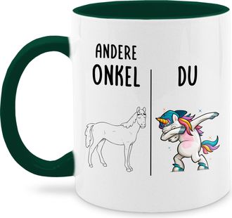 Shirtracer Tasse Tassen 325ml - Andere Onkel Du Dabbing Einhorn Geschenk f&uuml;r coole Onkels Weihnachten I - 325 ml - Dunkelgr&uuml;n - bester geschenke den besten mug b