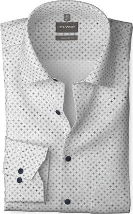 Olymp Luxor Chemise à manches longues pour homme, impression rotative sur y/d dobby, 466 Comfort Fit 20,13 New Kent, Mastic 75, 47 grande taille
