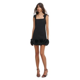 Self Portrait Femme, Robes, Noir, Taille: 40 FR Crepe 3D Flower Mini Dress