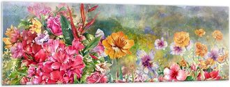 Arttor Panorama Bilder auf Glas 160x50cm Glasbild blume sommer natur Groß XXL Wanddeko Bild im Glas Schlafzimmer Küche Wandbilder Dekoration Wohnzimmer Moder
