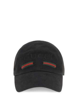Gucci Mens Baseball Cap Cotton Black Black-Black Hat Black/black