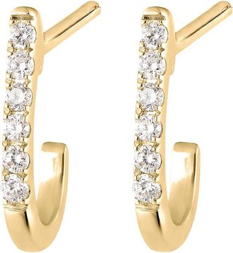 Edenly Halboffene Creolen Frische - Ella - 18 Karat Gelbgold und Diamanten