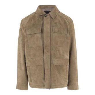 Yves Salomon Homme, Vestes, Beige, Taille: L Suede Jacket