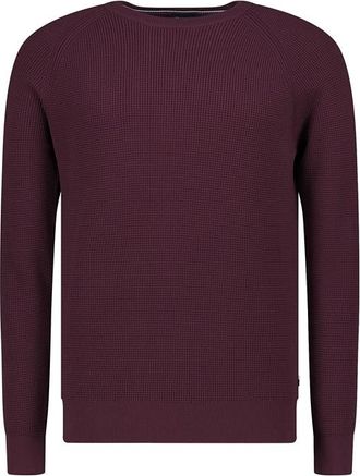 Olymp Herren Pullover rot Baumwolle unifarben